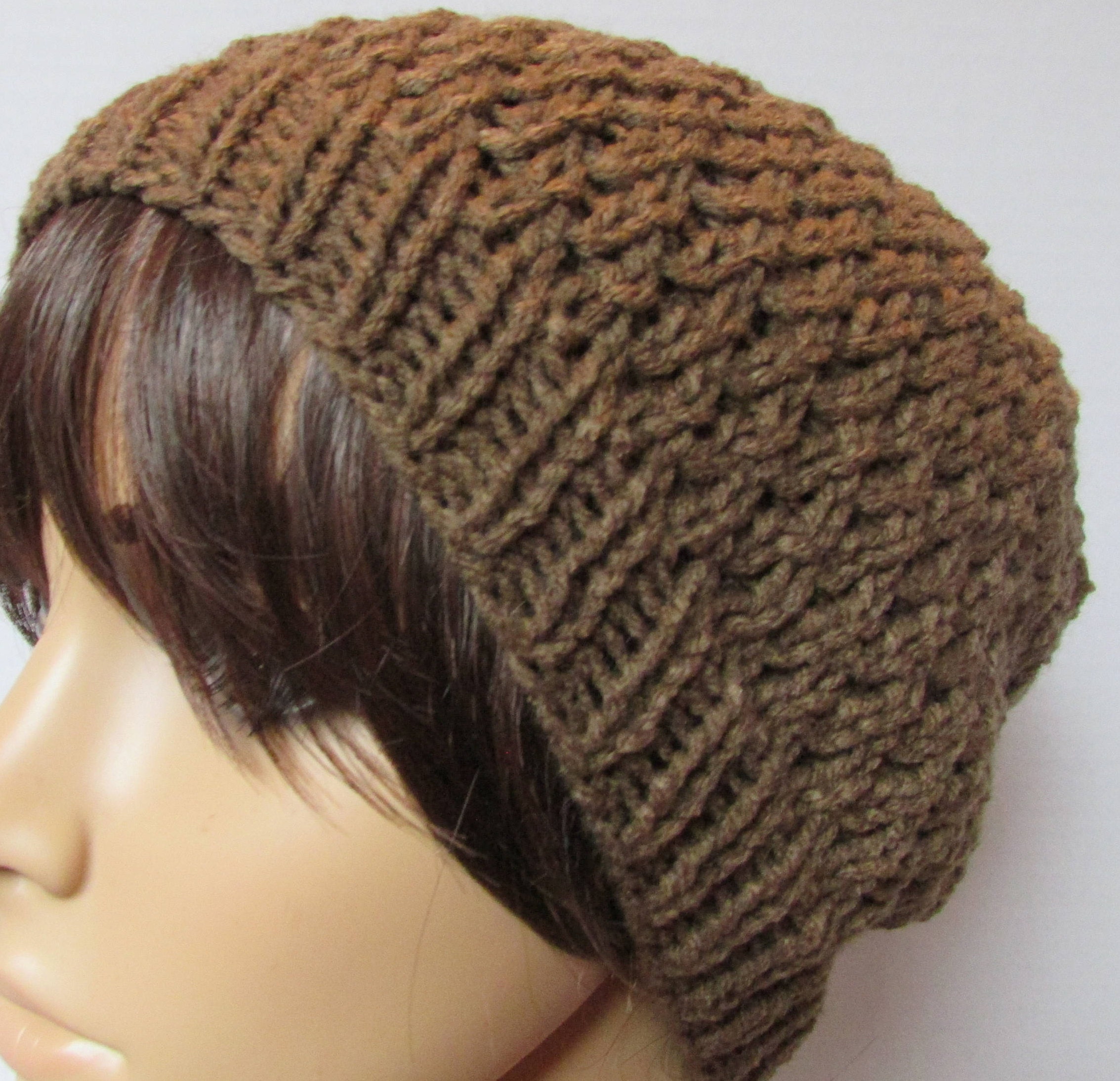 Soft Brown Lacy Slouchy Beanie - Etsy