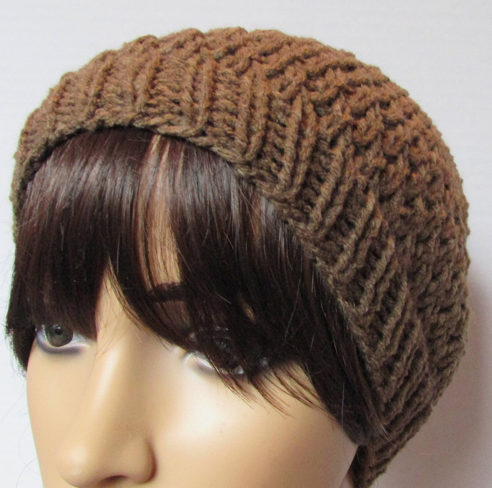 Soft Brown Lacy Slouchy Beanie - Etsy