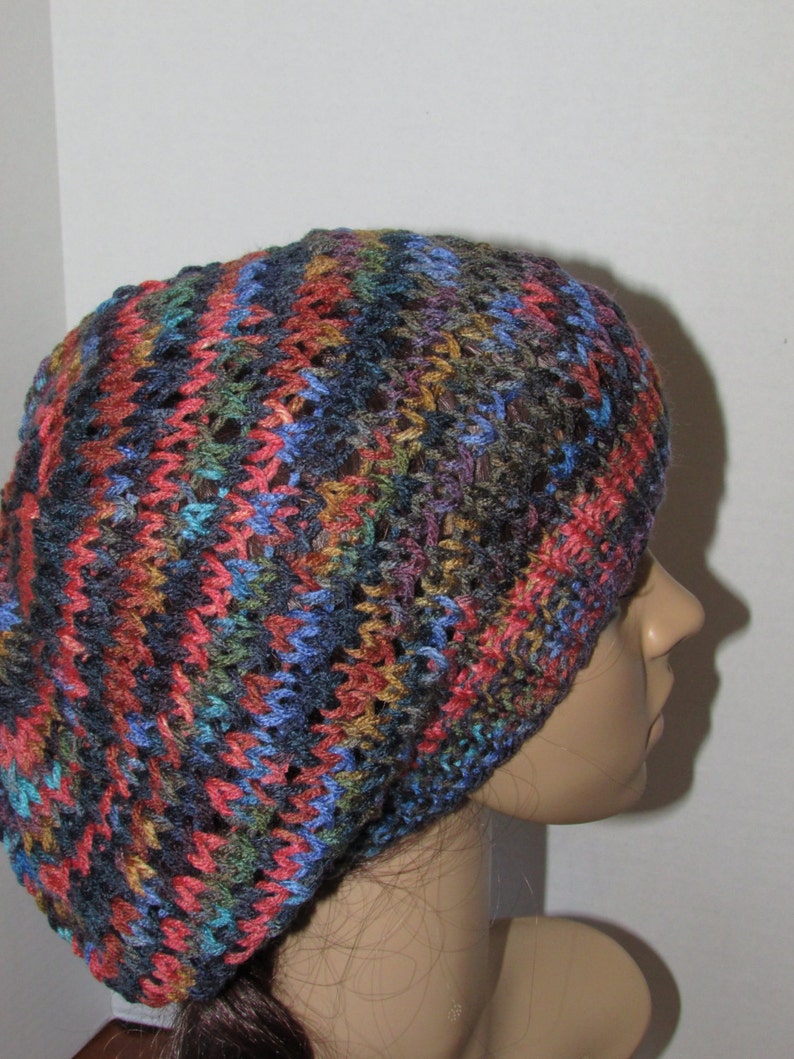 Fall Multi Color Lacy Knit Beanie - Etsy