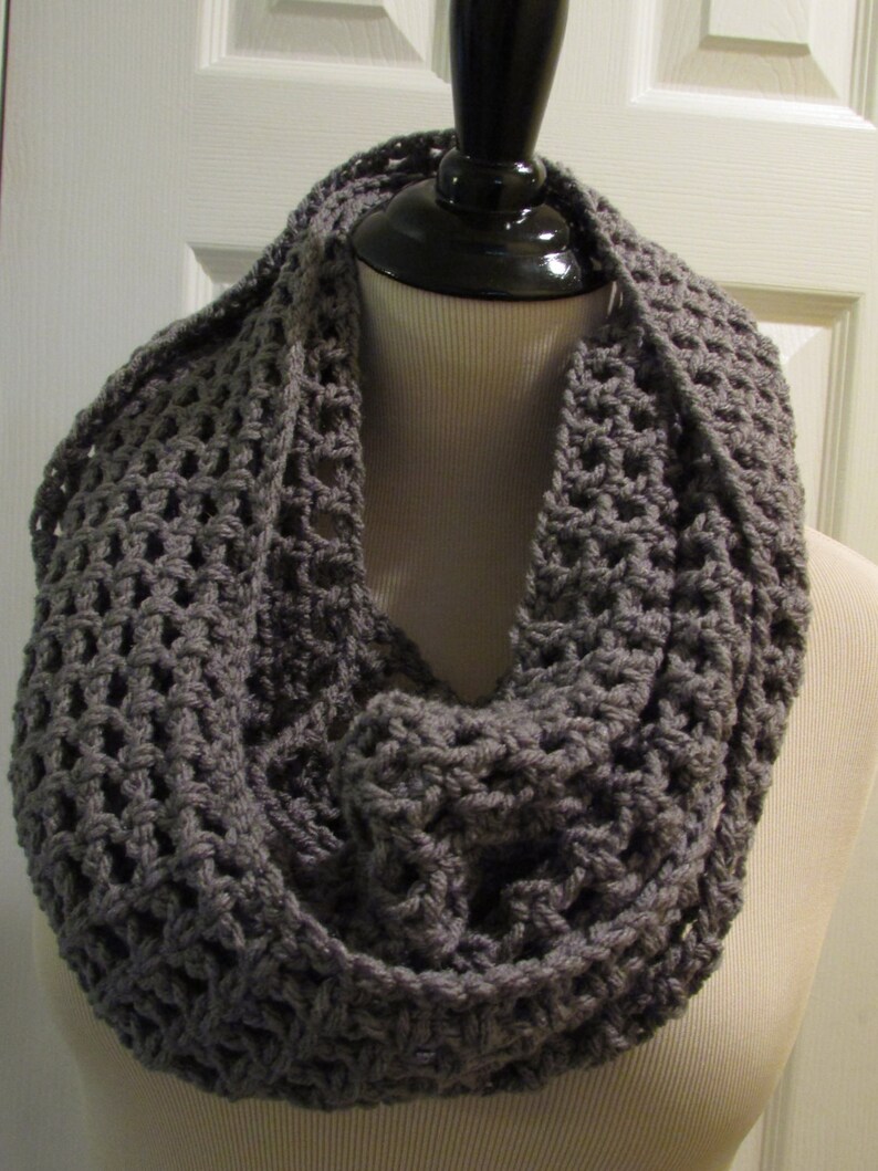 Grey Mesh Infinity Scarf - Etsy