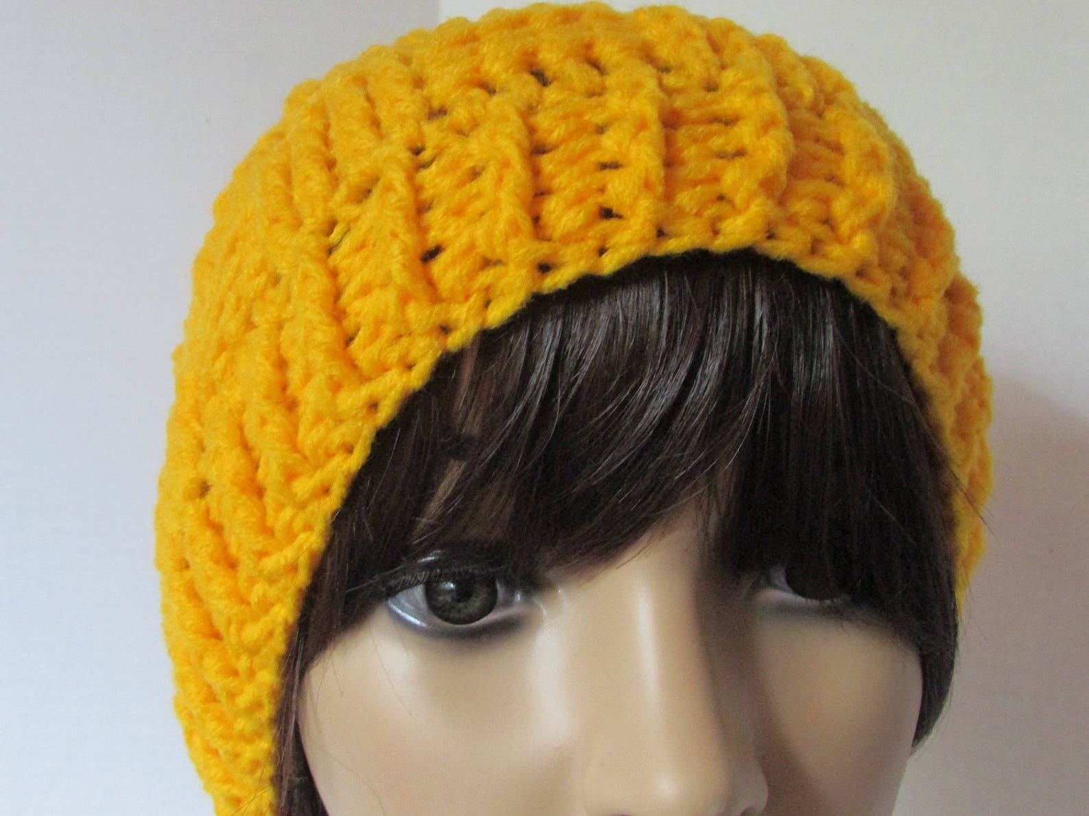 Bright Gold Crochet Basketweave Beanie - Etsy