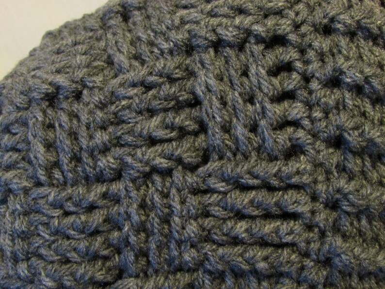 Heather Grey Basket Weave Crochet Beanie - Etsy