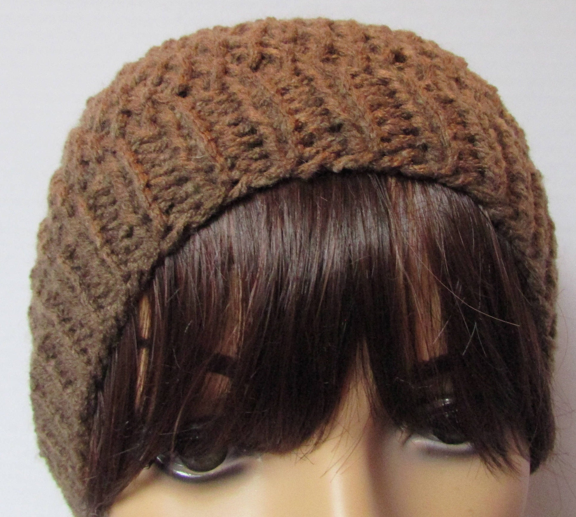 Soft Brown Lacy Slouchy Beanie - Etsy