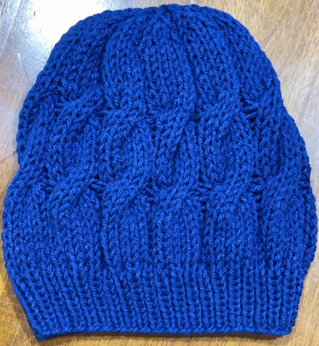 Royal Blue Cable Knit Beanie - Etsy