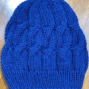 Royal Blue Cable Knit Beanie - Etsy