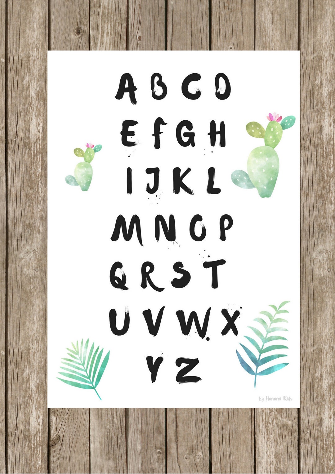 Cute Alphabet Poster With Cactus ABC - Etsy
