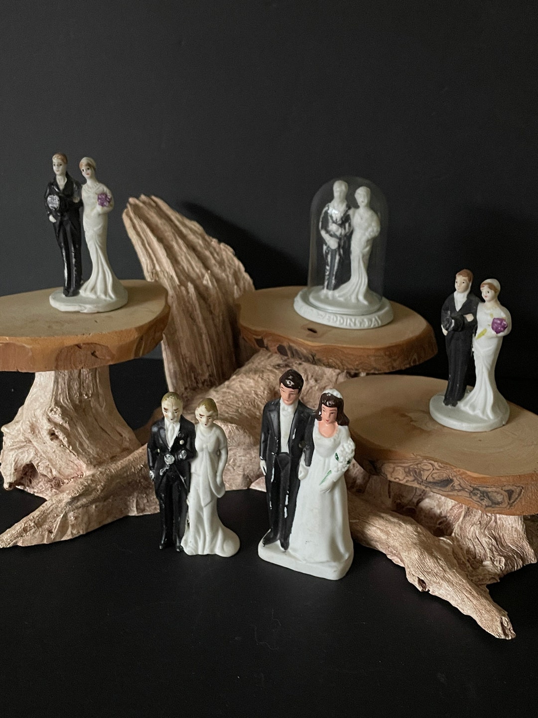Vintage Bride and Groom Cake Toppers, Sold Separately - Etsy