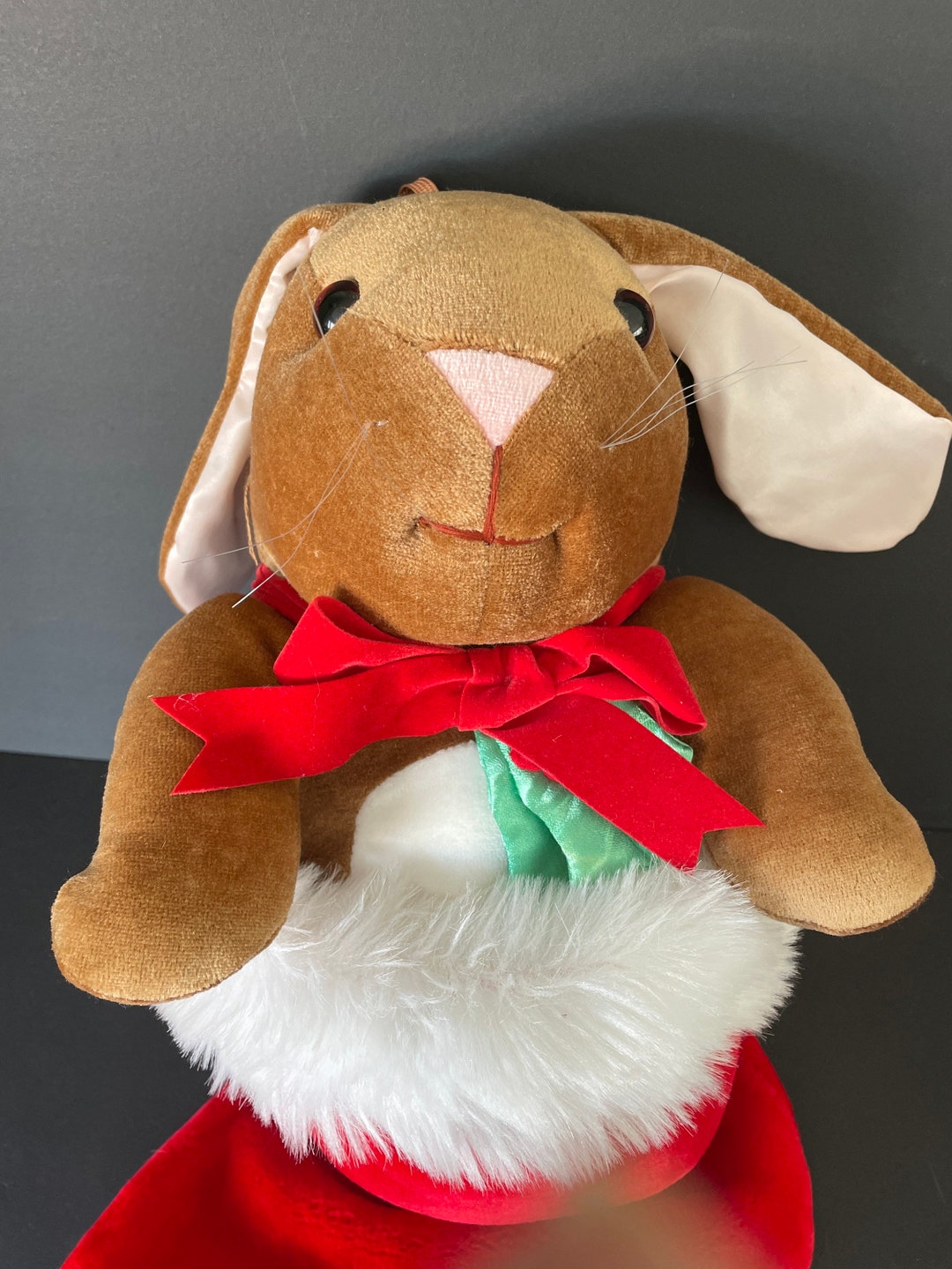 Vintage Plush Velveteen Rabbit in Christmas Stocking by Rabbit Ears ...