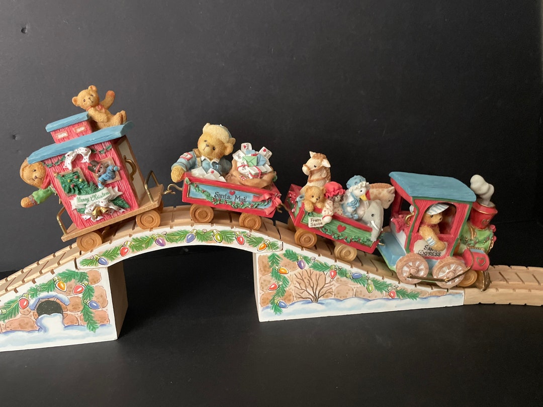 Vintage Cherished Teddies Christmas Train and Track,1996 - Etsy