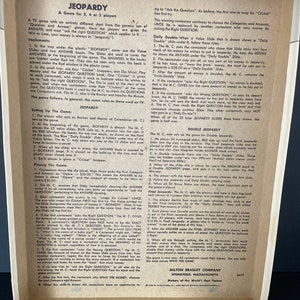 Vintage Jeopardy Game, Second Edition, Milton Bradley, 1964 - Etsy