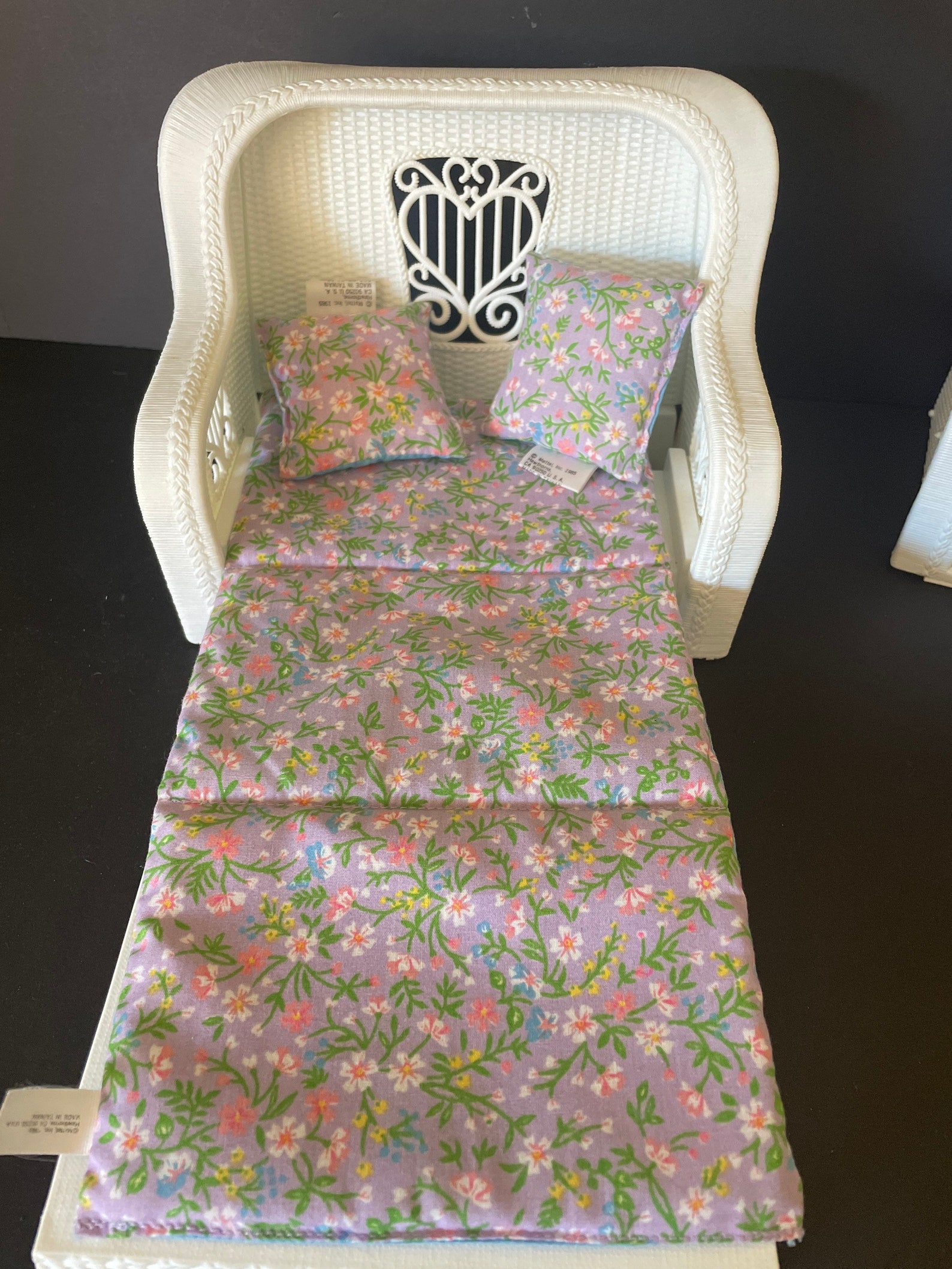 Vintage Plastic wicker Loveseat Chair Rug and Table - Etsy