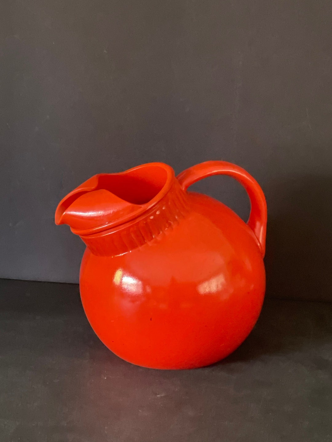 Vintage Orange Glass Ball Pitcher, 1960s - Etsy