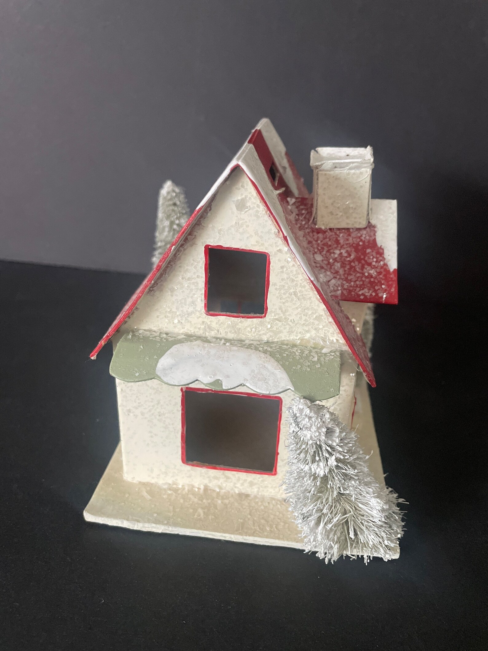Vintage Handmade Christmas Putz House Trees and Snow - Etsy