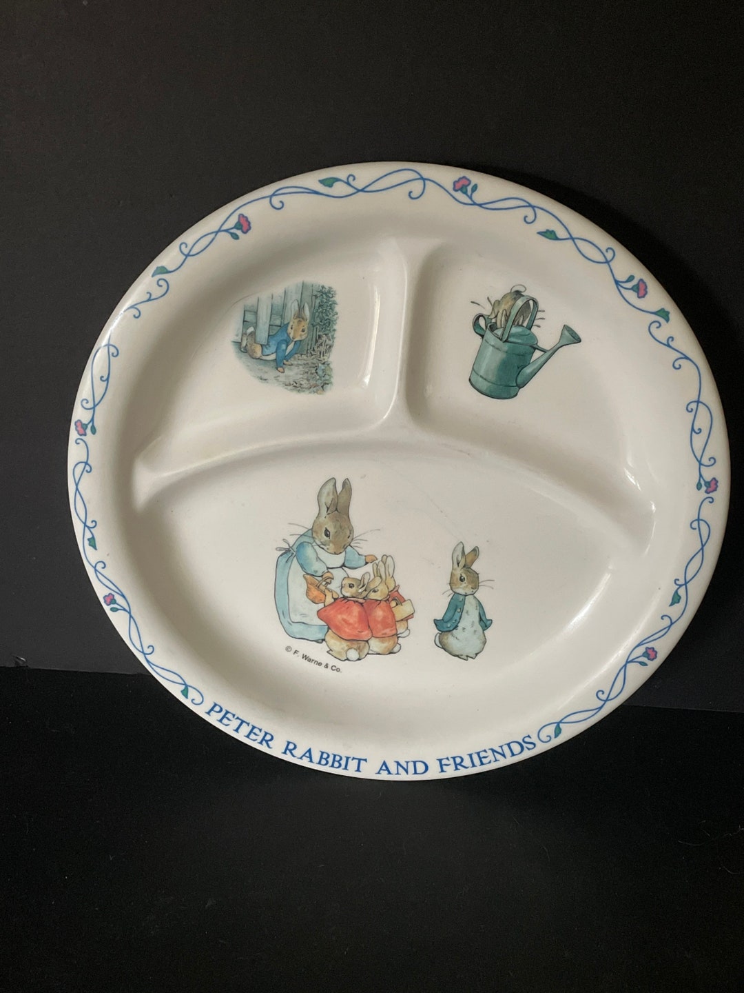 Plastic Beatrix Potter Peter Rabbit and Friends Divided Toddler Plate ...