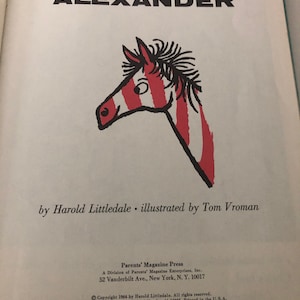 Alexander by Henry Littledale Illustrated by Tom Vroman - Etsy