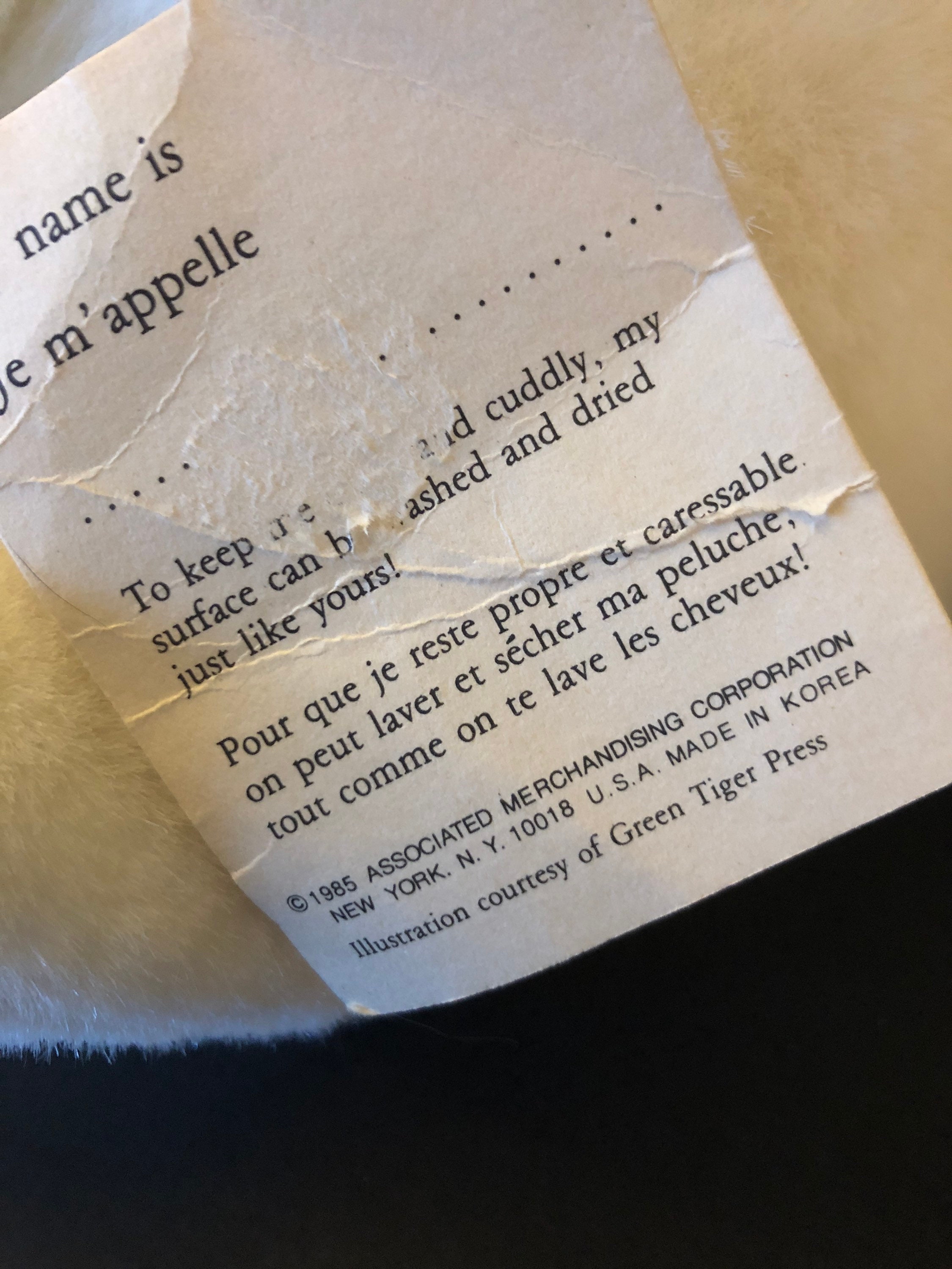 Vintage Cuddly plush white rabbit by Yangjee with external - Etsy.de