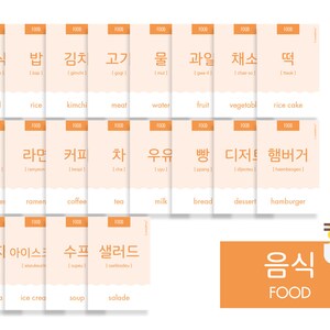 Printable Korean Vocabulary Flashcards 172 Cards Hangul English ...