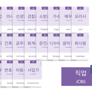 Printable Korean Vocabulary Flashcards 172 Cards Hangul English ...