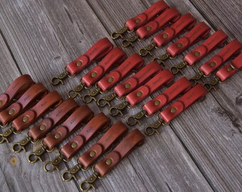 Personalized key fob leather key chain leather keyring mens | Etsy