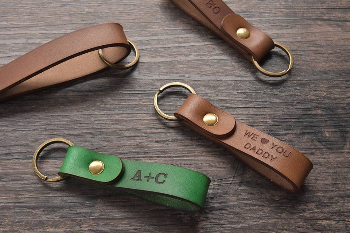 Womens Keychain Handmade Leather Keychain Personalized Key - Etsy
