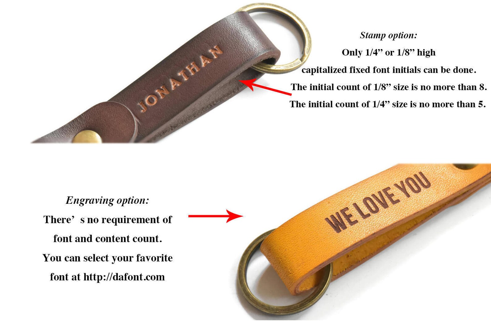 Hand Stamped Leather Keychain Womens Keychain Key Chains for - Etsy