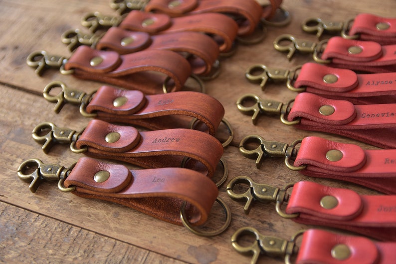 Personalized Key Fob Leather Key Chain Leather Keyring Mens - Etsy
