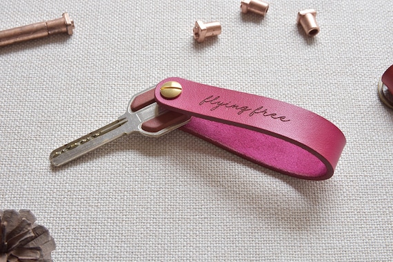 Handmade Womens Leather Keychain Red Key Chain Key Clip Key | Etsy