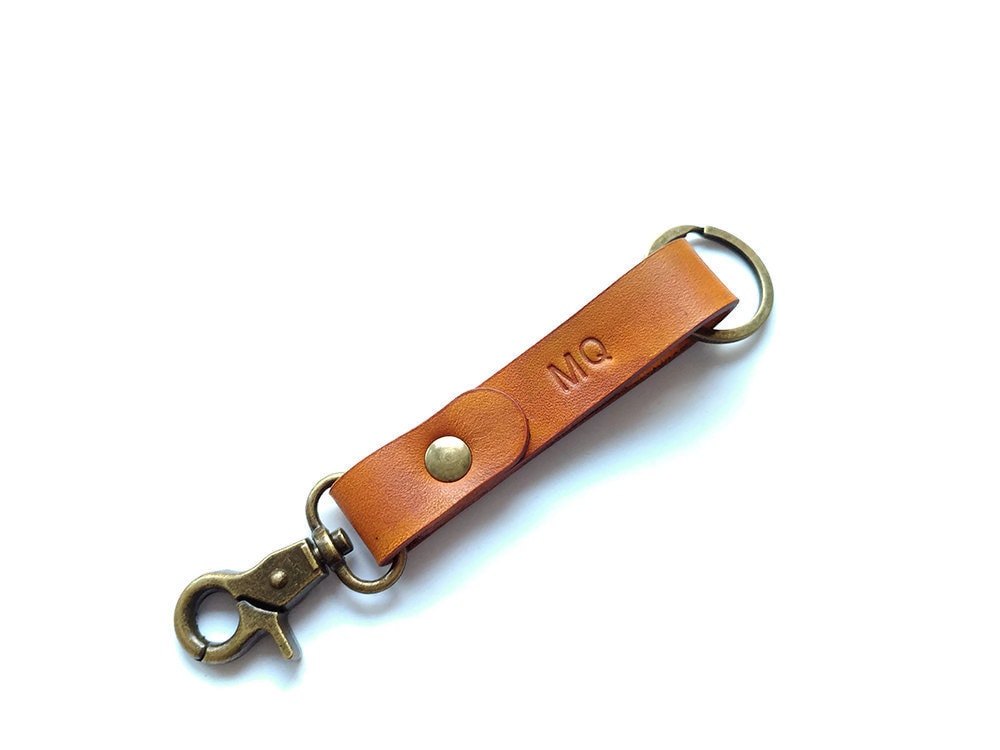 Handmade Leather Keychain Key Chains for Women Monogram | Etsy