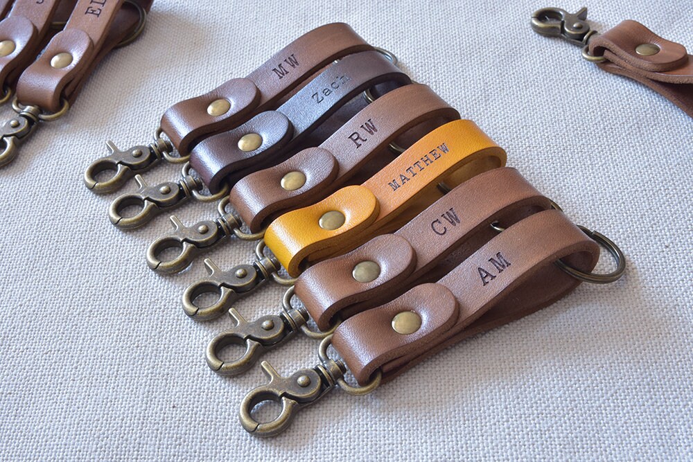 Personalized Keychain Mens Keychain Womens Keychain Leather | Etsy