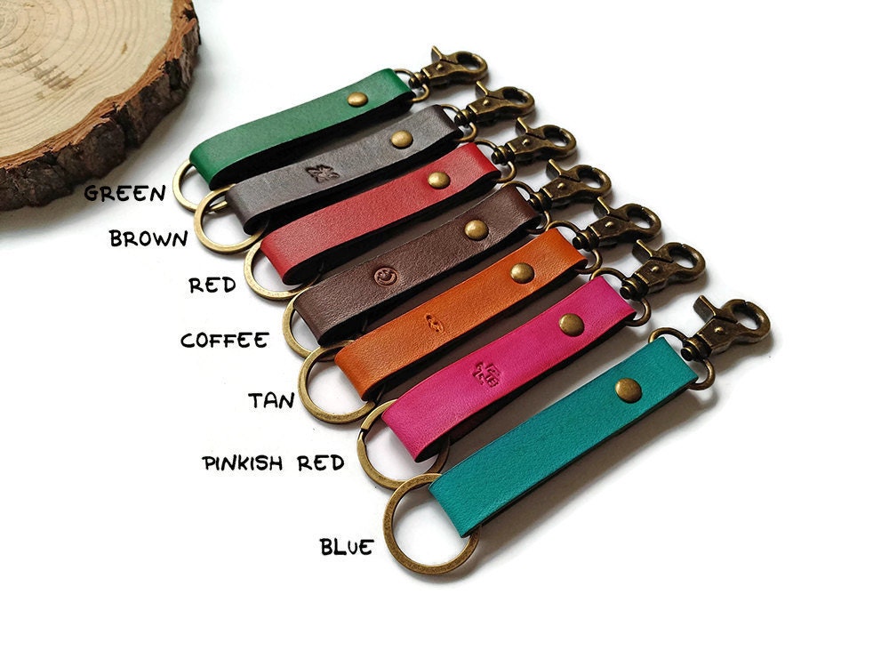 Womens Keychain Handmade Leather Keychain Personalized Key | Etsy