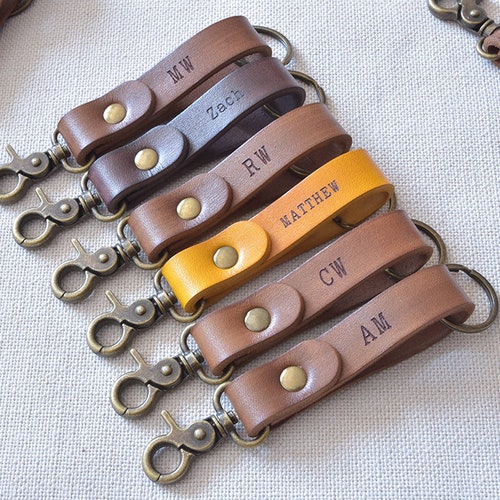 Custom Leather Keychain Personalized Leather Coordinates Key - Etsy