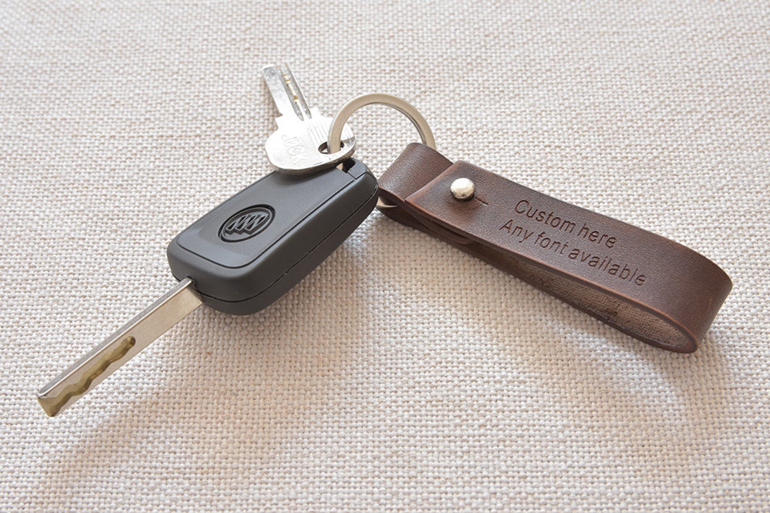 Leather Keychain, Personalized Key Chain, Engraved Key Ring, Key ...