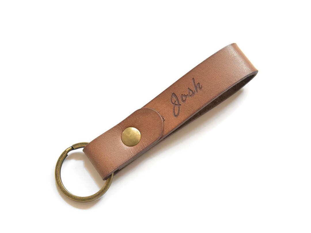 Leather Keychain, Key Chain, Name Keychain, Personalized Leather Gift ...