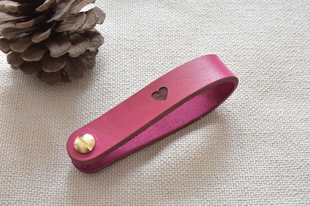 Leather Key Chain, Key Holder Clip, Handbag Charm, Personalized Leather ...