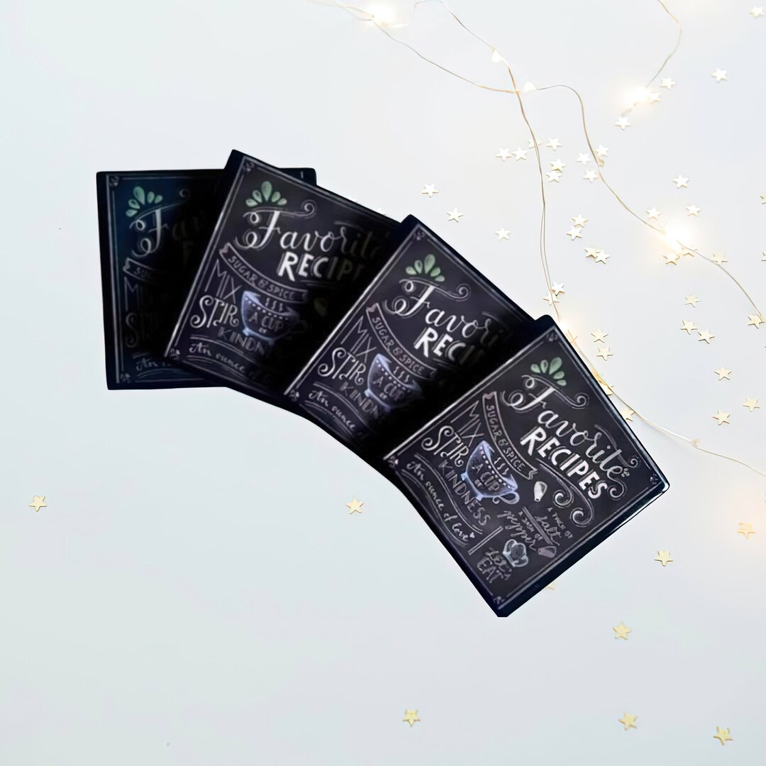 Hand Painted Recipe Coasters: Chalkboard Kitchen Art - Etsy