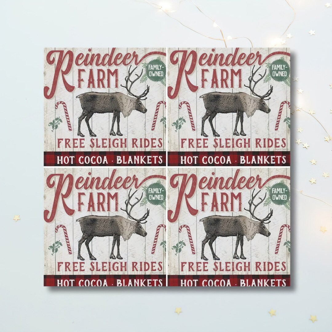 Christmas Farmhouse Reindeer | Reindeer Decor, Christmas Coasters ...