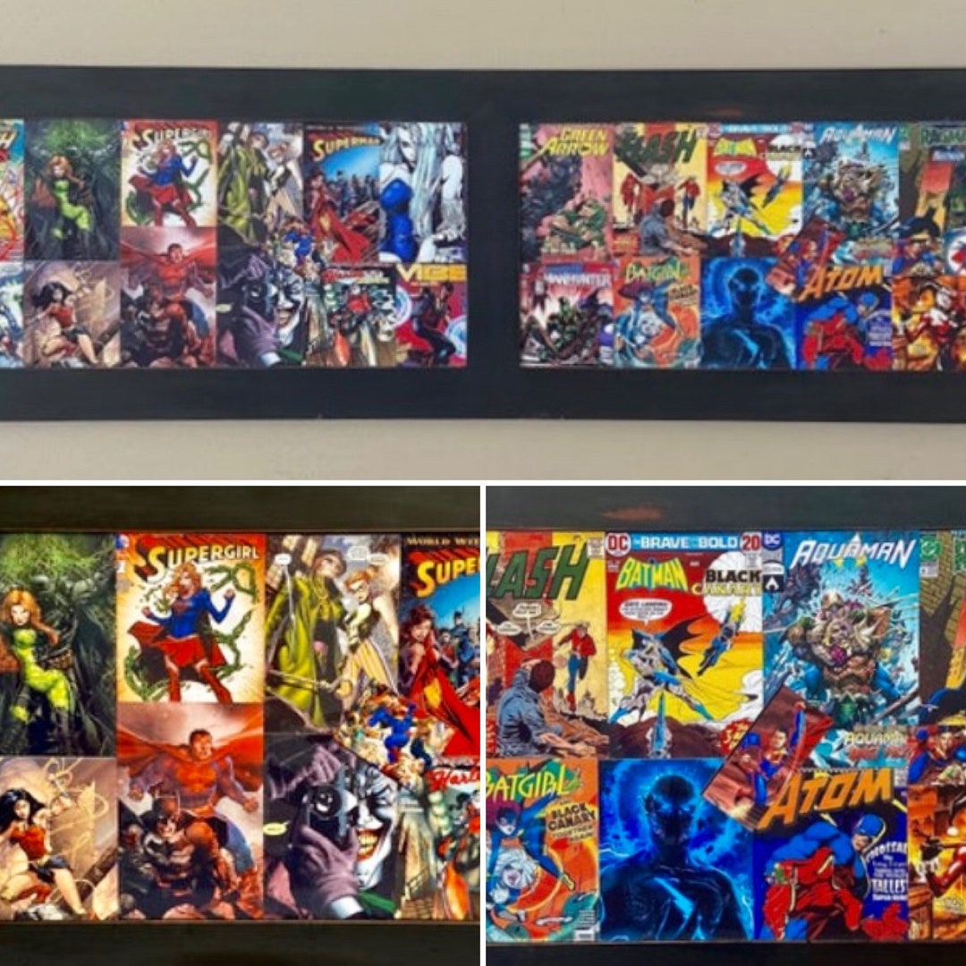 DC Comic Wall Art| Collage Comic Art, Decoupage Comic Book, Framed ...