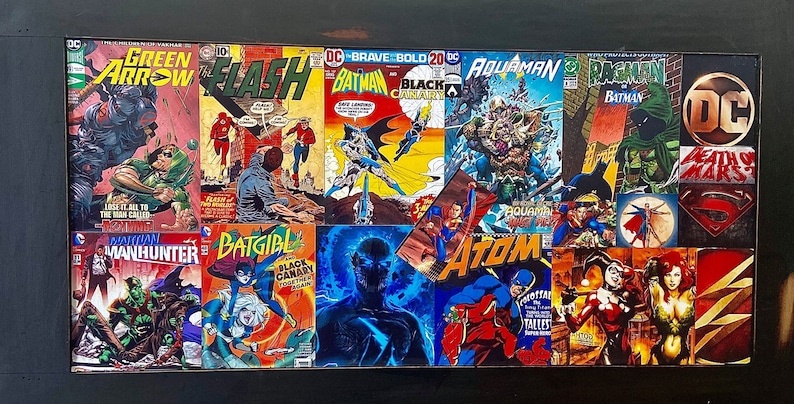 DC Comic Wall Art Collage Comic Art Decoupage Comic Book - Etsy