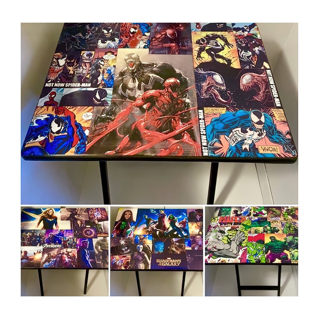 Comic Book Furniture | Decoupage TV Tray, Decoupage Table, Comic Book ...