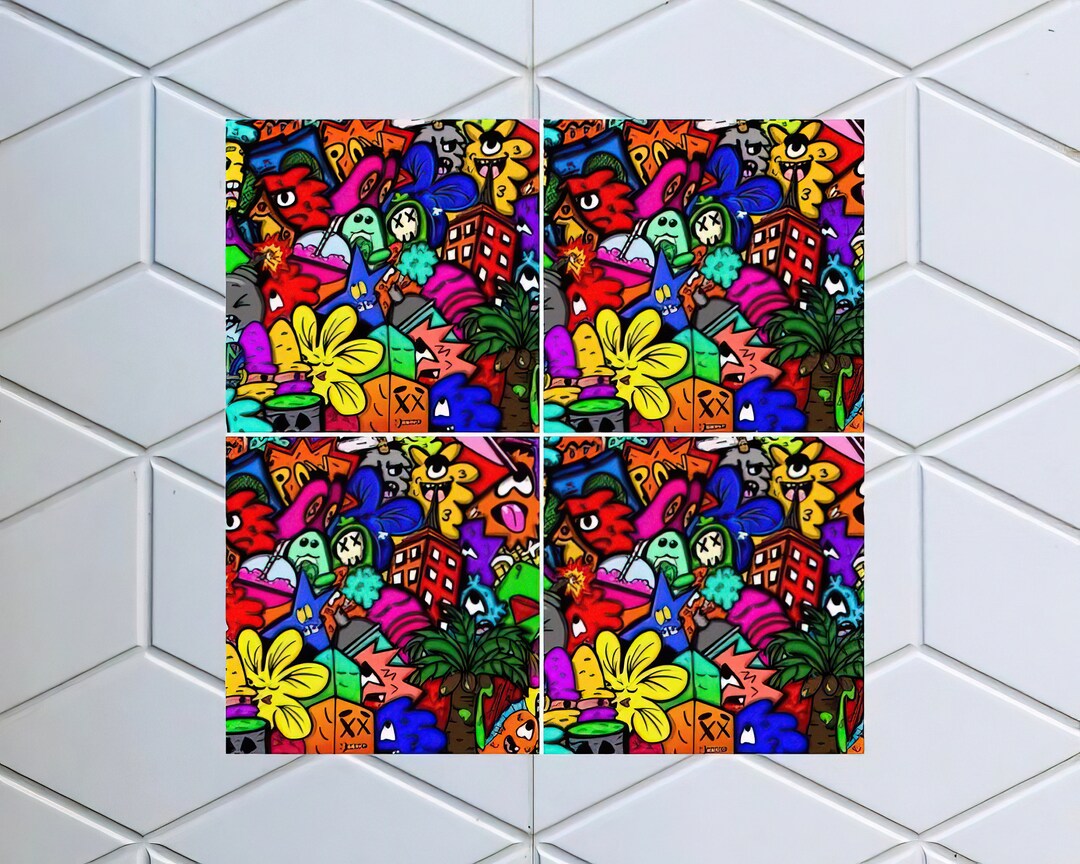 Graffiti Art | Boho Art, Street Art, Illustrated Coasters, Hand Drawn ...