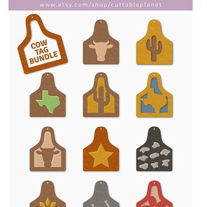 Cow Tag Bundle Svg Dxf Eps Png Cow Tag Earring Template - Etsy
