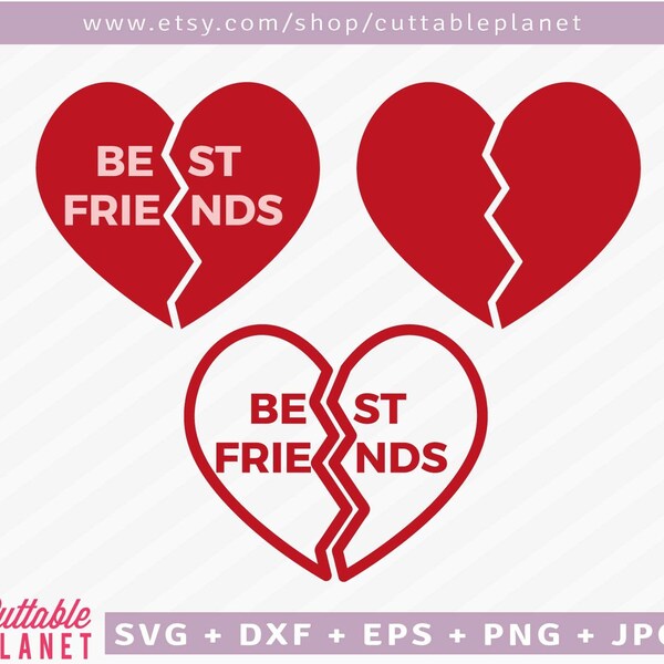 Best Friend Heart - Etsy