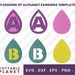 Alphabet Earrings Teardrop Svg, Dxf, Eps, Png, Jpg, Letters Teardrop ...