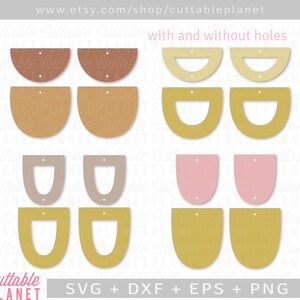 Half Circle Svg Half Circle Earrings Svg Semi Oval Earrings - Etsy