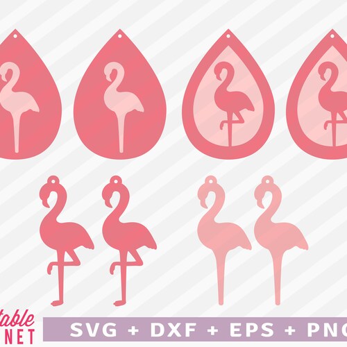 Flamingo Earring Templates Svg Dxf Eps Png Instant - Etsy