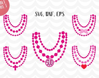 Pearl necklace svg | Etsy