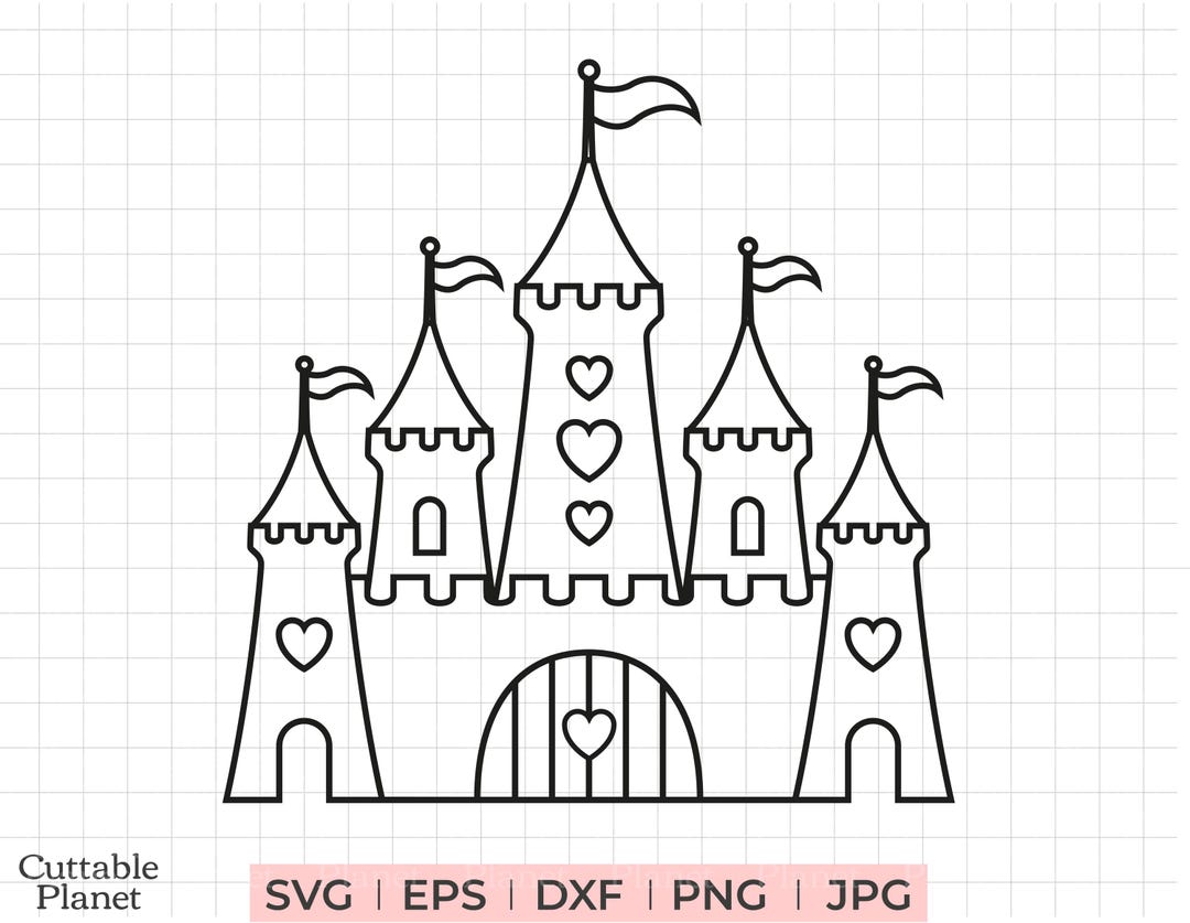 Castle Outline Png, Castle Outline Svg, Dxf, Eps, Jpg, Castle Outline ...