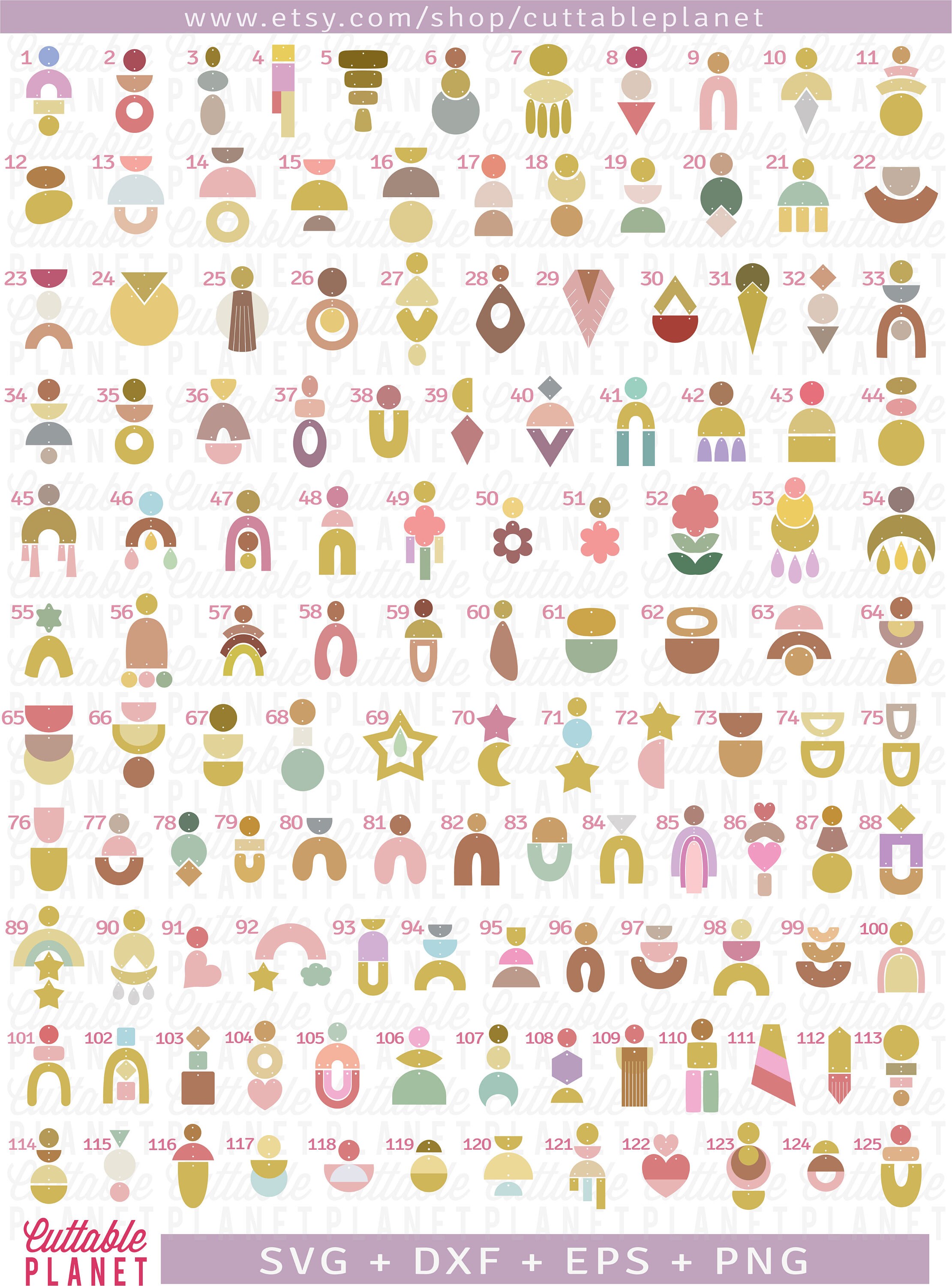 Bundle Compound Earrings I Svg Dxf Eps Png Commercial Use | Etsy UK