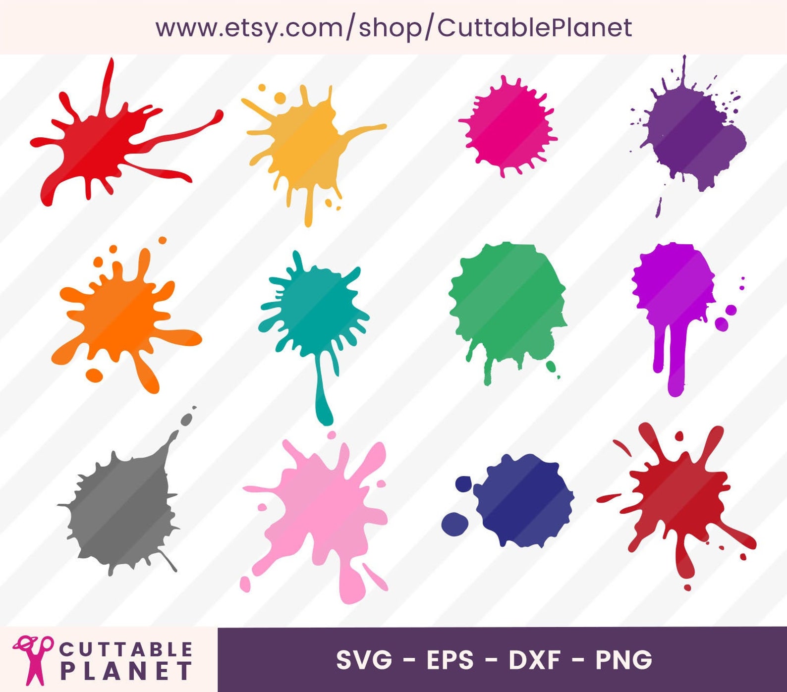 Paint splash bundle svg dxf eps png paint splash clip art | Etsy