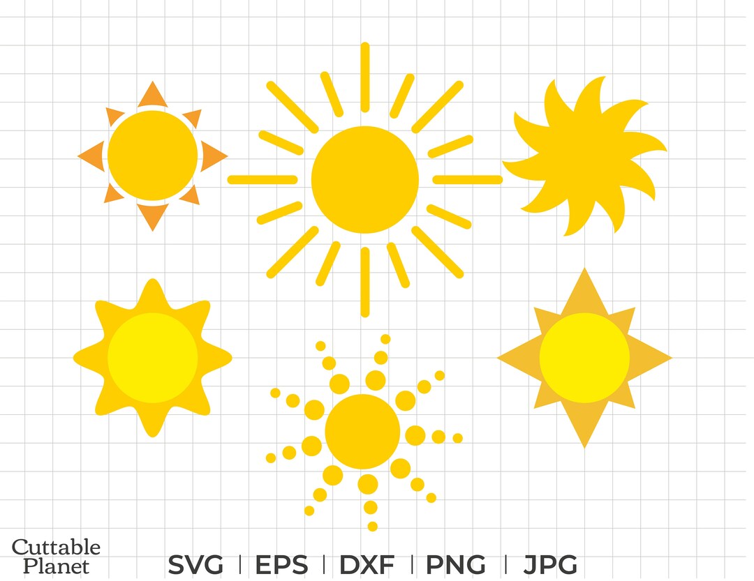 Sun Svg, Dxf, Eps, Png, Summer Sun Svg, Sun Png, Sun Clipart, Boho Sun ...